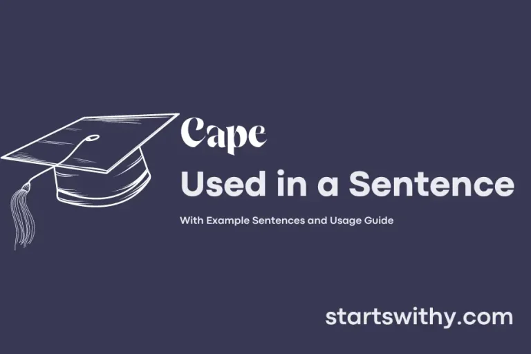 CAPE in a Sentence Examples: 21 Ways to Use Cape