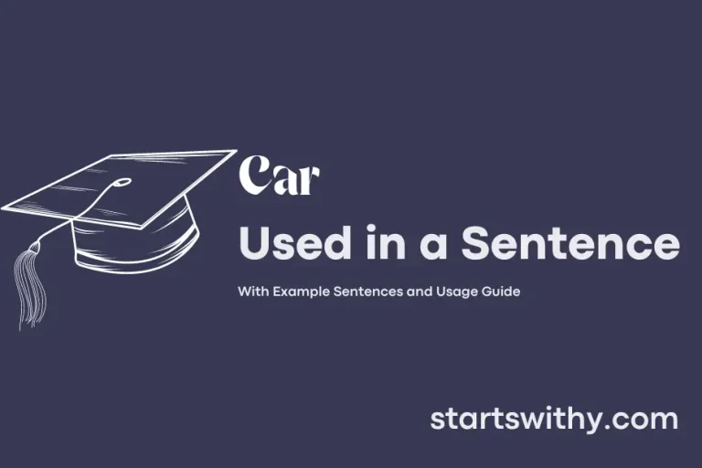 CAR in a Sentence Examples: 21 Ways to Use Car