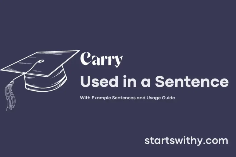 CARRY in a Sentence Examples: 21 Ways to Use Carry
