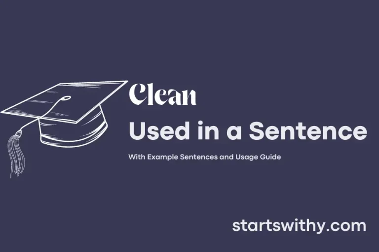 CLEAN in a Sentence Examples: 21 Ways to Use Clean