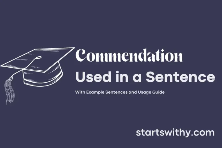 COMMENDATION in a Sentence Examples: 21 Ways to Use Commendation