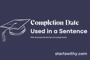 COMPLETION DATE in a Sentence Examples: 21 Ways to Use Completion Date