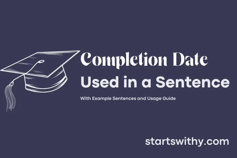 COMPLETION DATE in a Sentence Examples: 21 Ways to Use Completion Date
