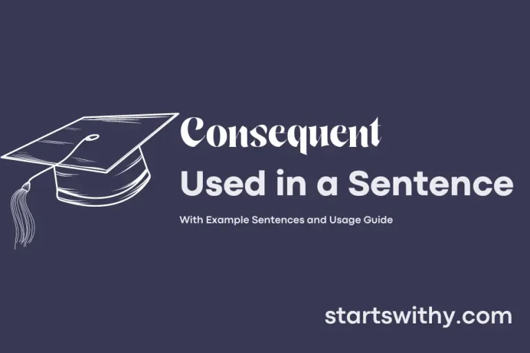 CONSEQUENT in a Sentence Examples: 21 Ways to Use Consequent