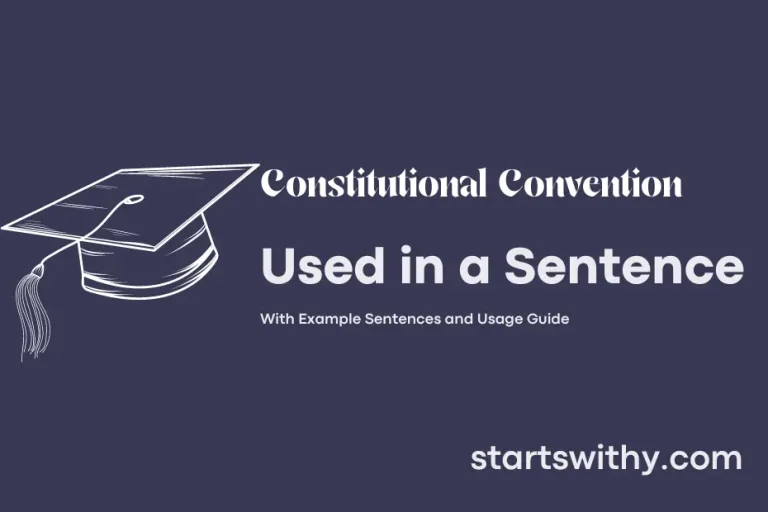 CONSTITUTIONAL CONVENTION in a Sentence Examples: 21 Ways to Use ...