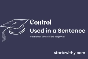 CONTROL in a Sentence Examples: 21 Ways to Use Control