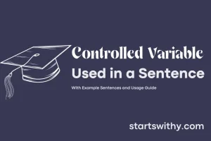 CONTROLLED VARIABLE in a Sentence Examples: 21 Ways to Use Controlled ...