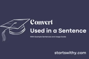 CONVERT in a Sentence Examples: 21 Ways to Use Convert
