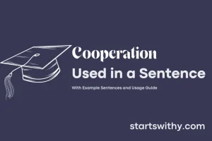 COOPERATION in a Sentence Examples: 21 Ways to Use Cooperation