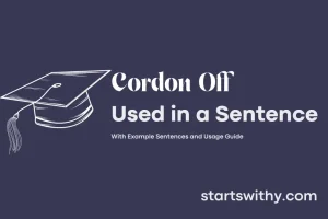 CORDON OFF in a Sentence Examples: 21 Ways to Use Cordon Off