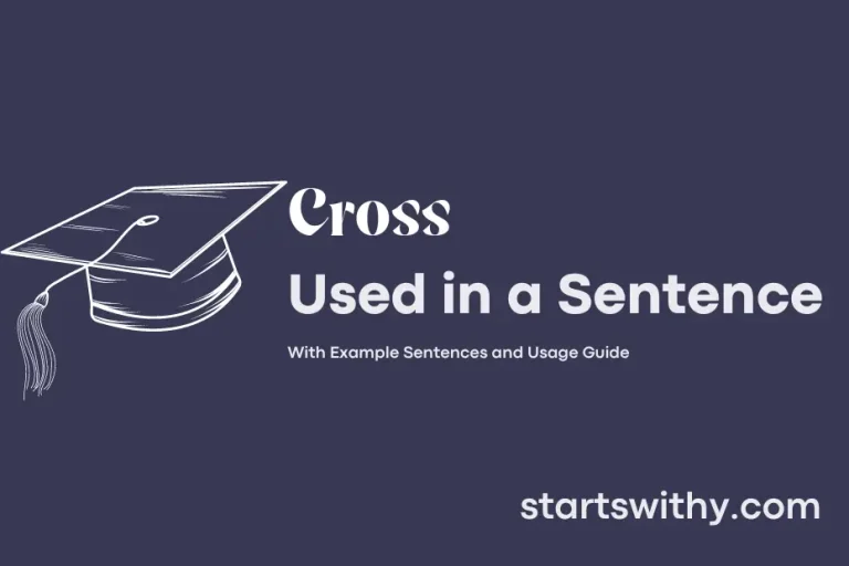 CROSS in a Sentence Examples: 21 Ways to Use Cross