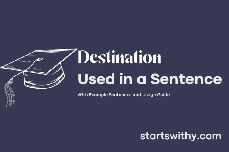 DESTINATION in a Sentence Examples: 21 Ways to Use Destination