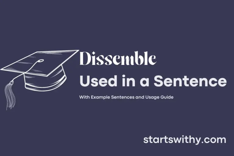 DISSEMBLE in a Sentence Examples: 21 Ways to Use Dissemble