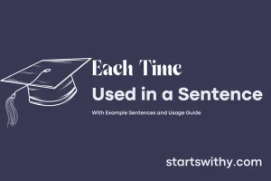 EACH TIME in a Sentence Examples: 21 Ways to Use Each Time