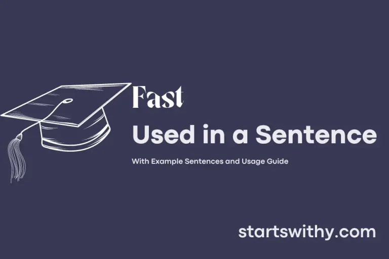 FAST in a Sentence Examples: 21 Ways to Use Fast