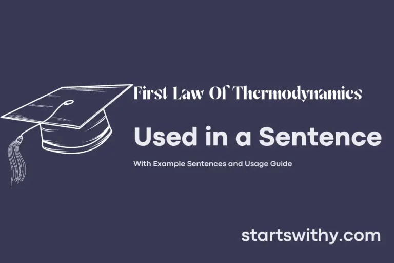 FIRST LAW OF THERMODYNAMICS in a Sentence Examples: 21 Ways to Use ...