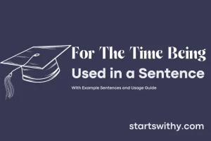 FOR THE TIME BEING in a Sentence Examples: 21 Ways to Use For The Time ...