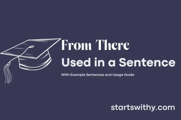 FROM THERE in a Sentence Examples: 21 Ways to Use From There