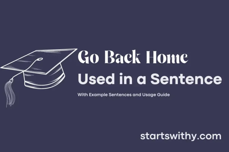 GO BACK HOME in a Sentence Examples: 21 Ways to Use Go Back Home