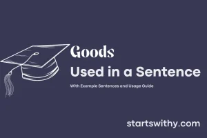 GOODS in a Sentence Examples: 21 Ways to Use Goods