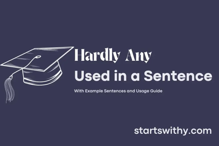 HARDLY ANY in a Sentence Examples: 21 Ways to Use Hardly Any