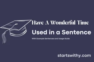 HAVE A WONDERFUL TIME in a Sentence Examples: 21 Ways to Use Have A ...