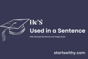 HE'S in a Sentence Examples: 21 Ways to Use He'S