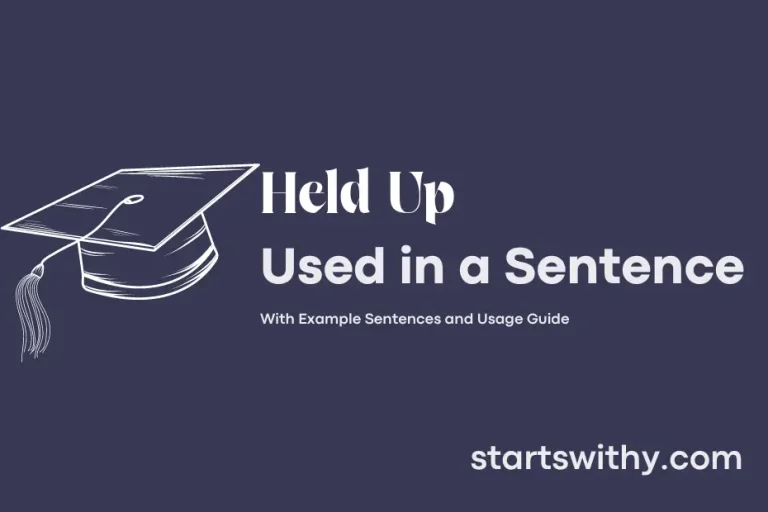 HELD UP in a Sentence Examples: 21 Ways to Use Held Up