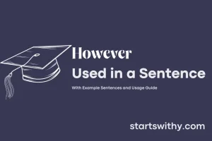 HOWEVER in a Sentence Examples: 21 Ways to Use However