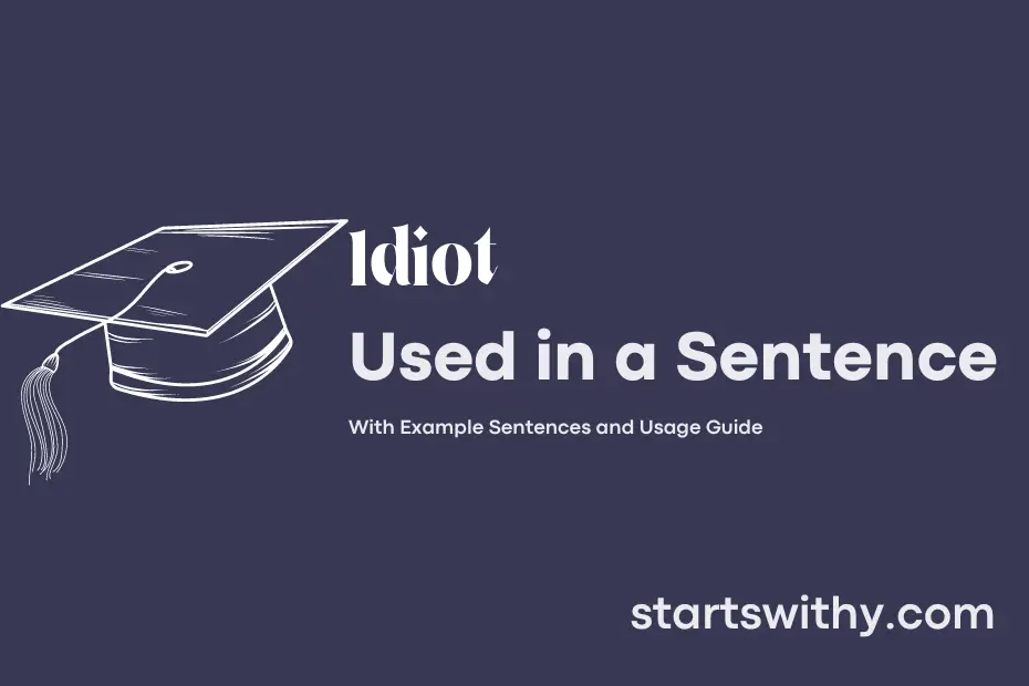 IDIOT In A Sentence Examples 21 Ways To Use Idiot