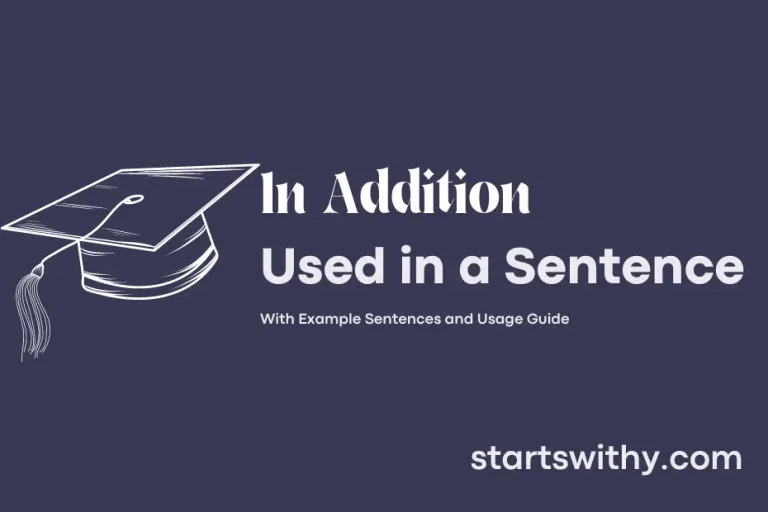 IN ADDITION in a Sentence Examples: 21 Ways to Use In Addition