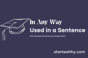 IN ANY WAY in a Sentence Examples: 21 Ways to Use In Any Way