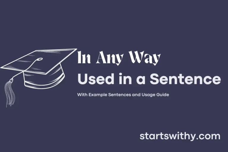 IN ANY WAY in a Sentence Examples: 21 Ways to Use In Any Way