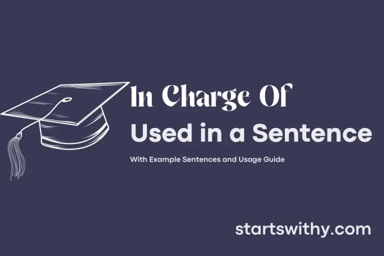 IN CHARGE OF in a Sentence Examples: 21 Ways to Use In Charge Of