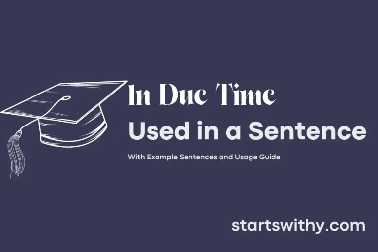 IN DUE TIME in a Sentence Examples: 21 Ways to Use In Due Time