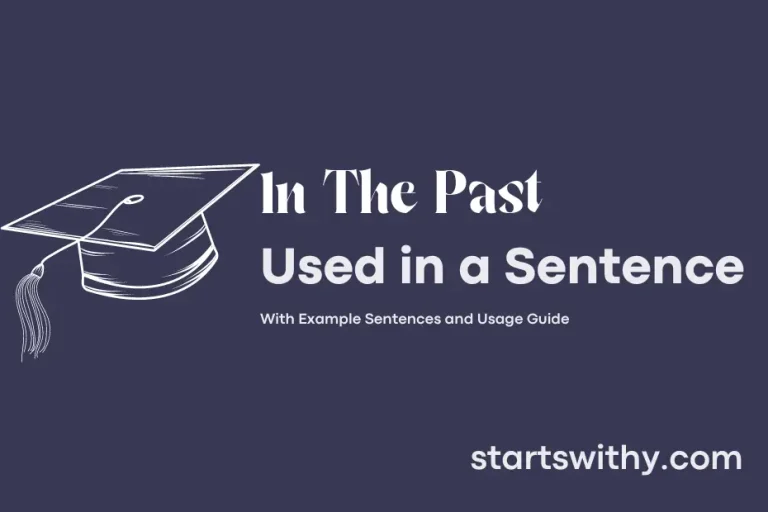 IN THE PAST in a Sentence Examples: 21 Ways to Use In The Past