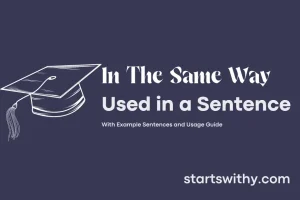 IN THE SAME WAY in a Sentence Examples: 21 Ways to Use In The Same Way