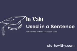 IN VAIN in a Sentence Examples: 21 Ways to Use In Vain