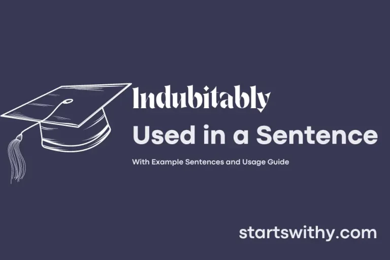 INDUBITABLY in a Sentence Examples: 21 Ways to Use Indubitably