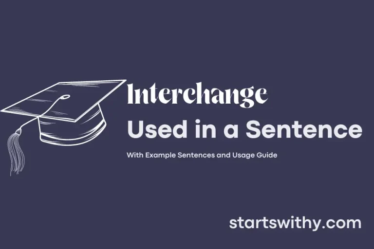 INTERCHANGE in a Sentence Examples: 21 Ways to Use Interchange