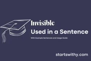INVISIBLE in a Sentence Examples: 21 Ways to Use Invisible