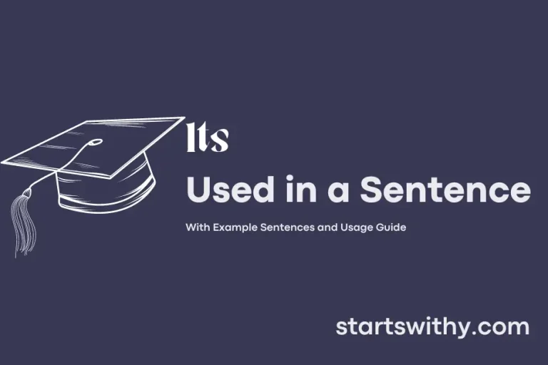 ITS in a Sentence Examples: 21 Ways to Use Its
