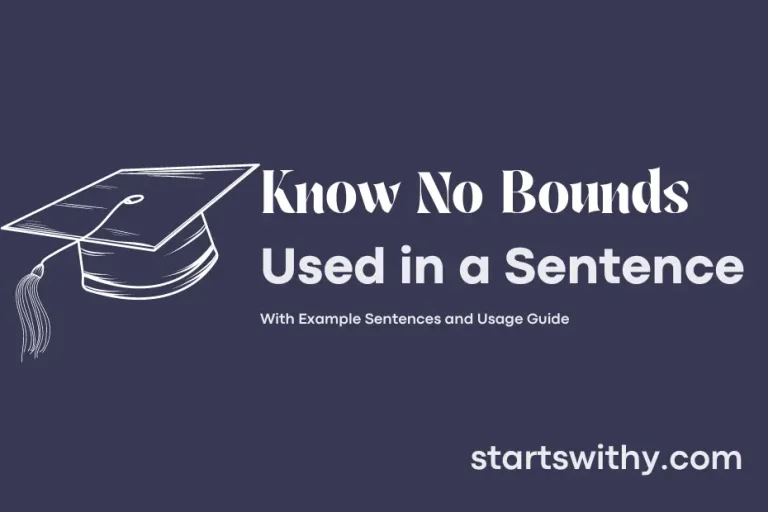KNOW NO BOUNDS in a Sentence Examples: 21 Ways to Use Know No Bounds