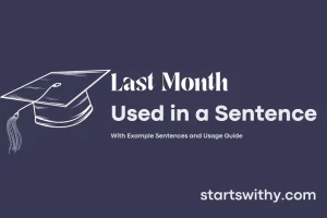 LAST MONTH in a Sentence Examples: 21 Ways to Use Last Month