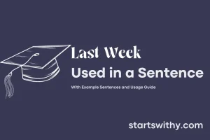 LAST WEEK in a Sentence Examples: 21 Ways to Use Last Week