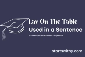 LAY ON THE TABLE in a Sentence Examples: 21 Ways to Use Lay On The Table
