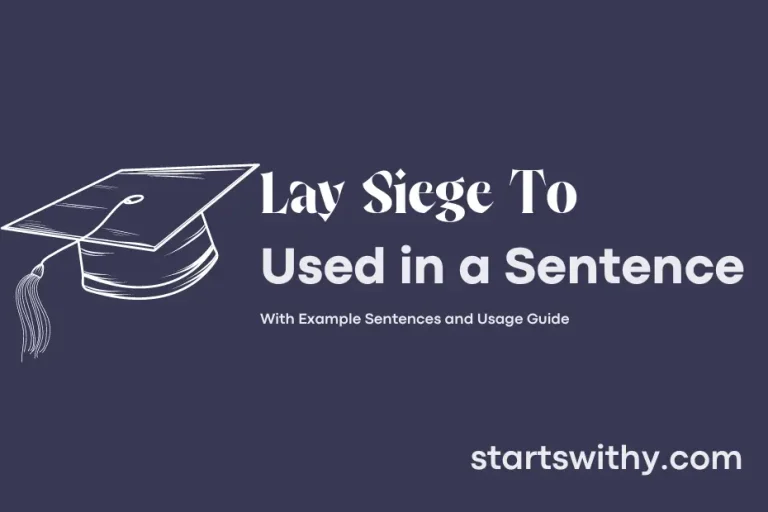 LAY SIEGE TO in a Sentence Examples: 21 Ways to Use Lay Siege To