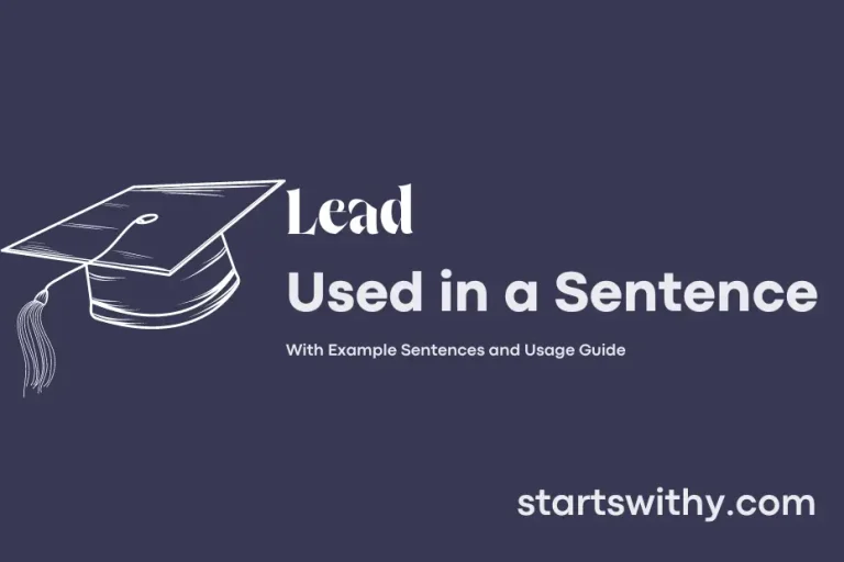 LEAD in a Sentence Examples: 21 Ways to Use Lead