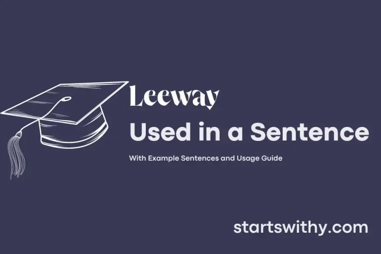 LEEWAY in a Sentence Examples: 21 Ways to Use Leeway