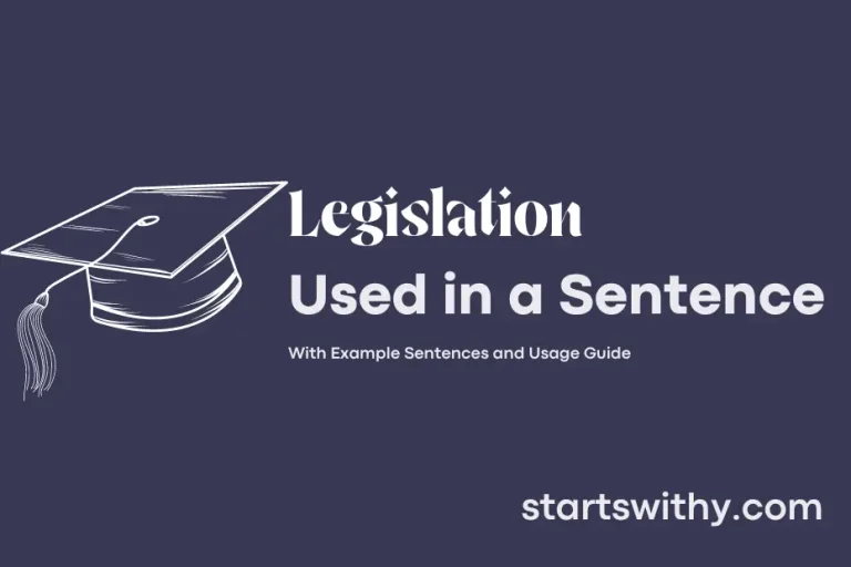 LEGISLATION in a Sentence Examples: 21 Ways to Use Legislation